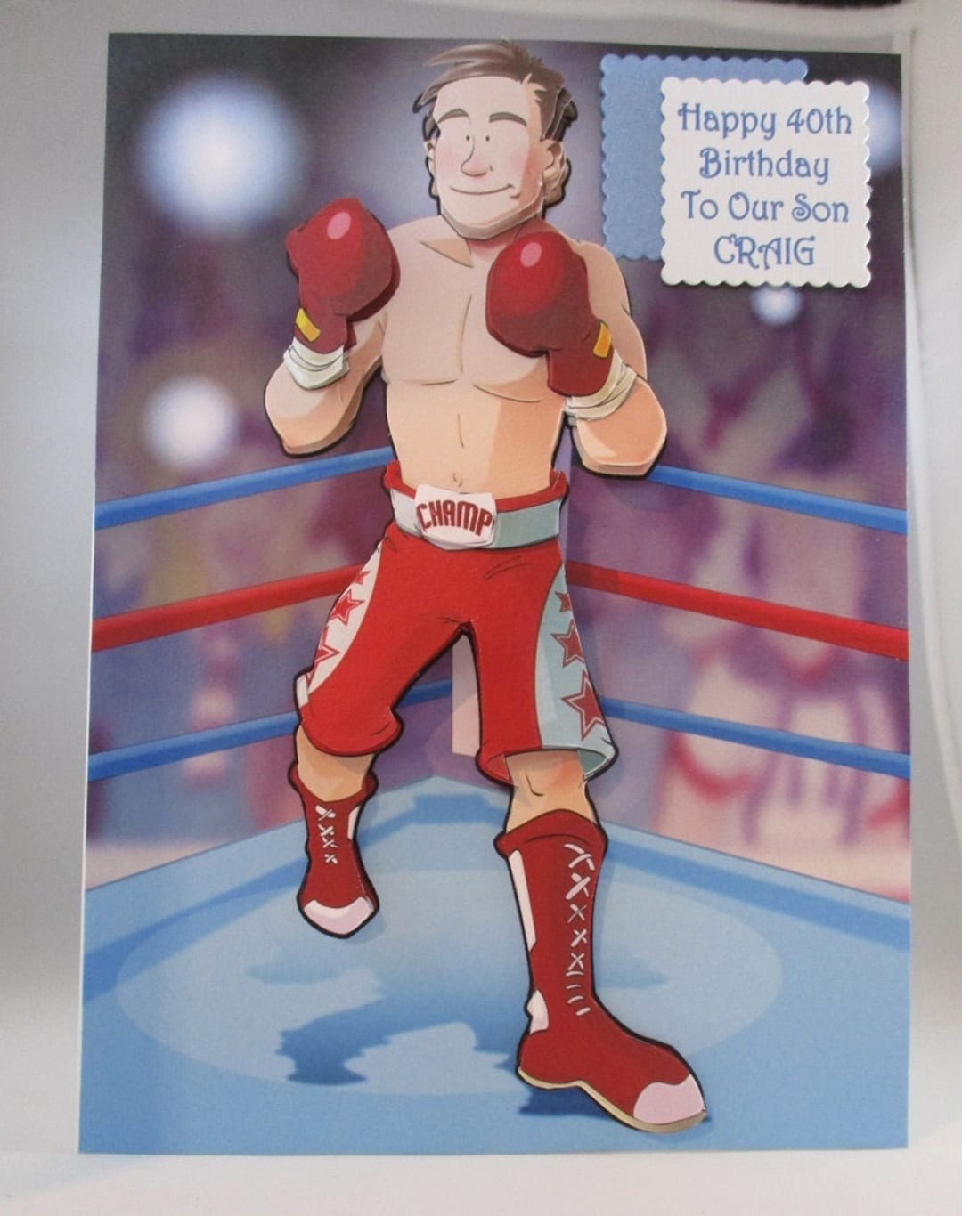 3D Boxer Birthday Card, Personalised - Etsy