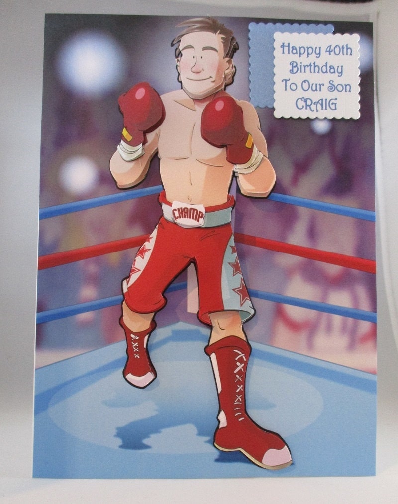 3D Boxer Birthday Card personalised | Etsy