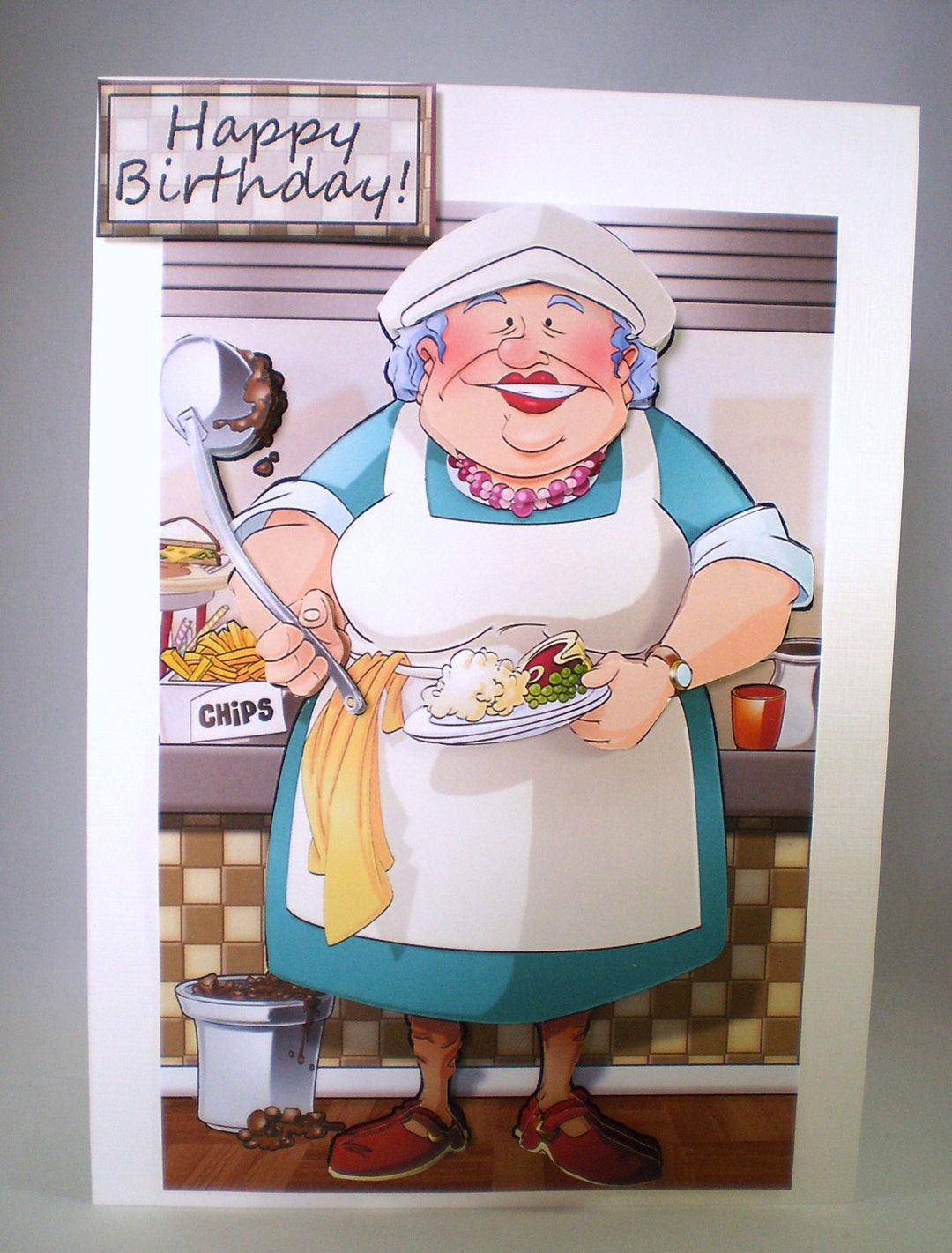 Handmade Dinner Lady Birthday Card ,humorous, Personalise - Etsy UK