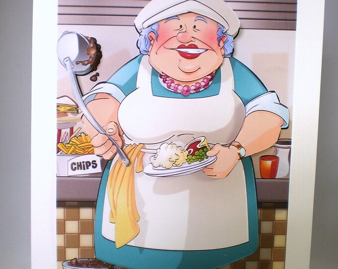 Handmade Dinner Lady Birthday Card ,humorous, Personalise - Etsy UK