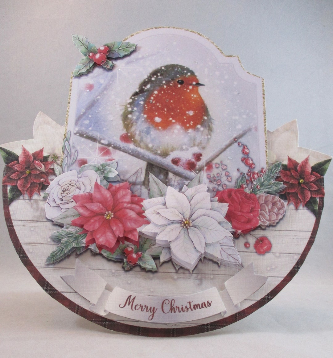 Handmade Robin Rocker Christmas Card, 3d,decoupage - Etsy UK