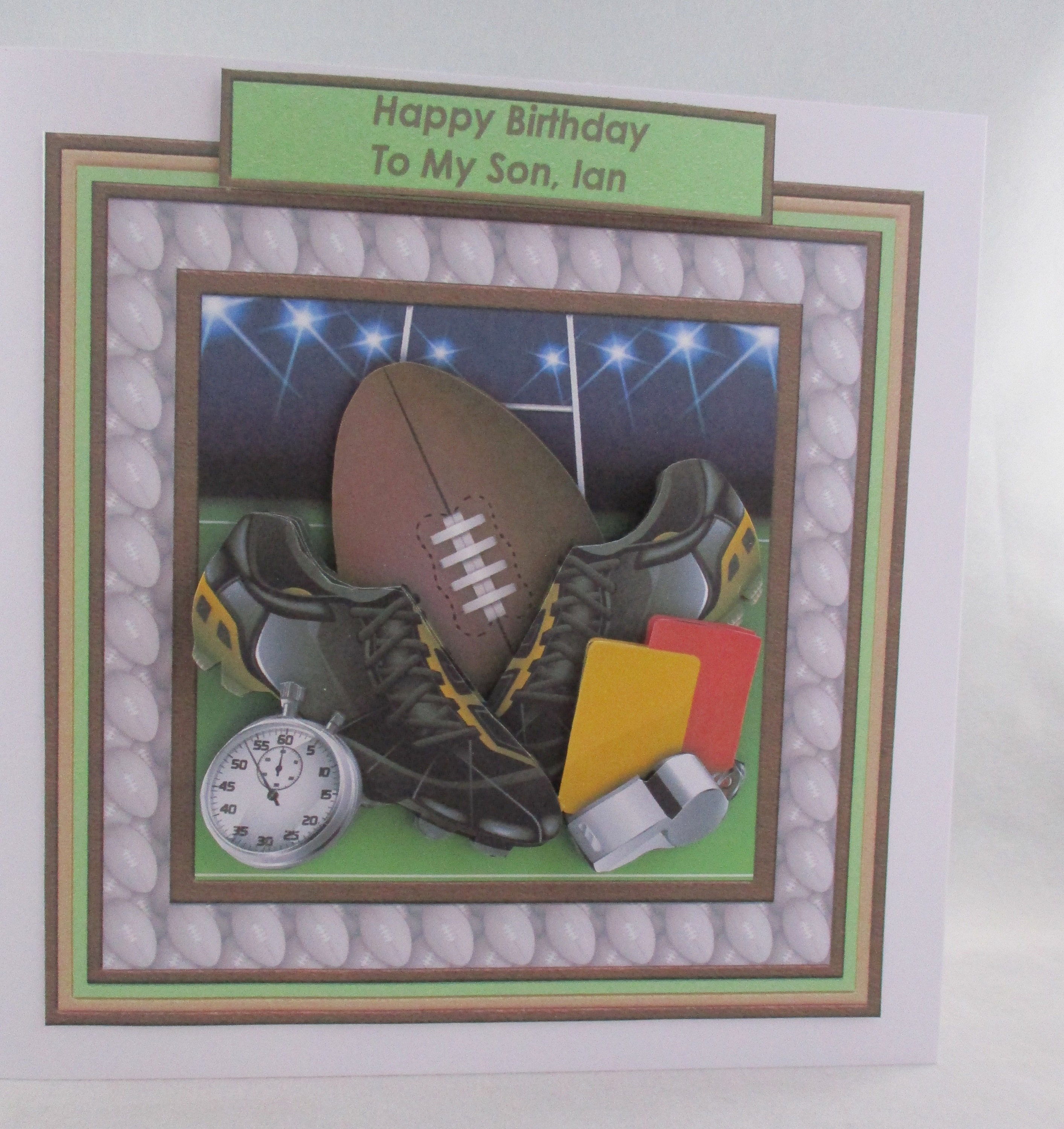 Handmade 3D Decoupage Rugby Birthday Greetings Card Boots - Etsy UK