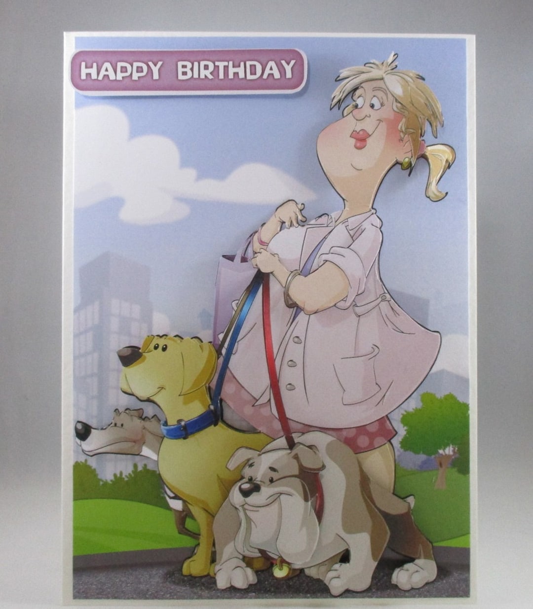 Dog Walker Birthday Card,3d, Handmade,personalise - Etsy