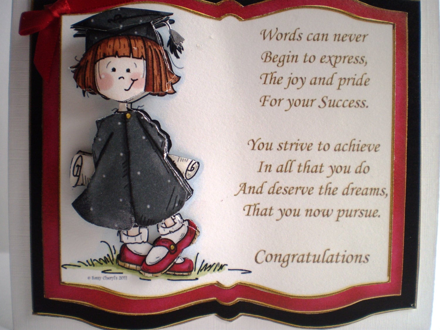 Handmade Graduation Card Female3ddecoupage | Etsy