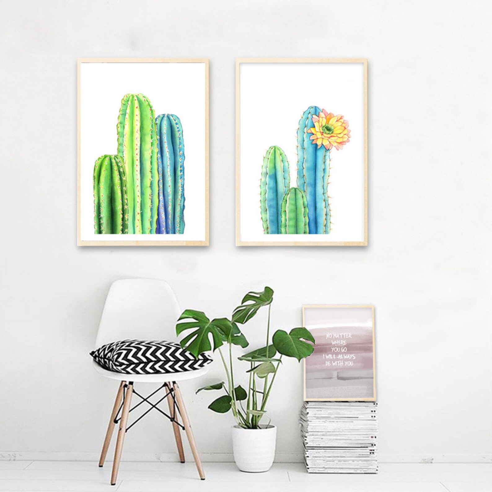 Cactus Wall Art Set of 2 Watercolor Cactus Print Set of 2 - Etsy Canada