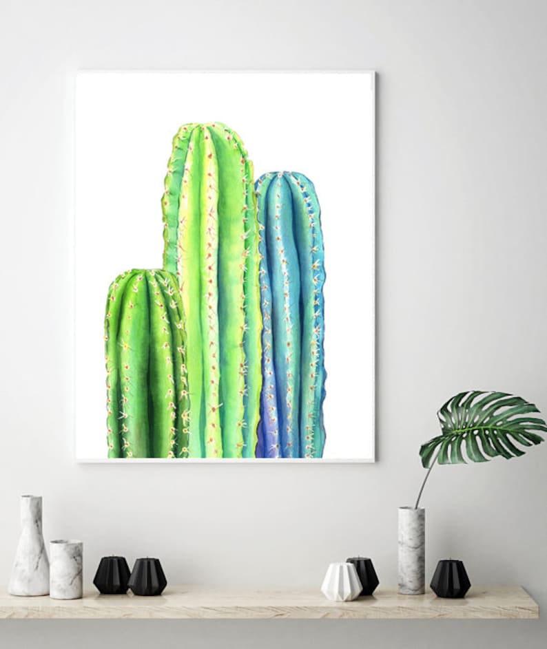 Cactus Wall Art Cactus Print Cactus Art Watercolor Cactus | Etsy