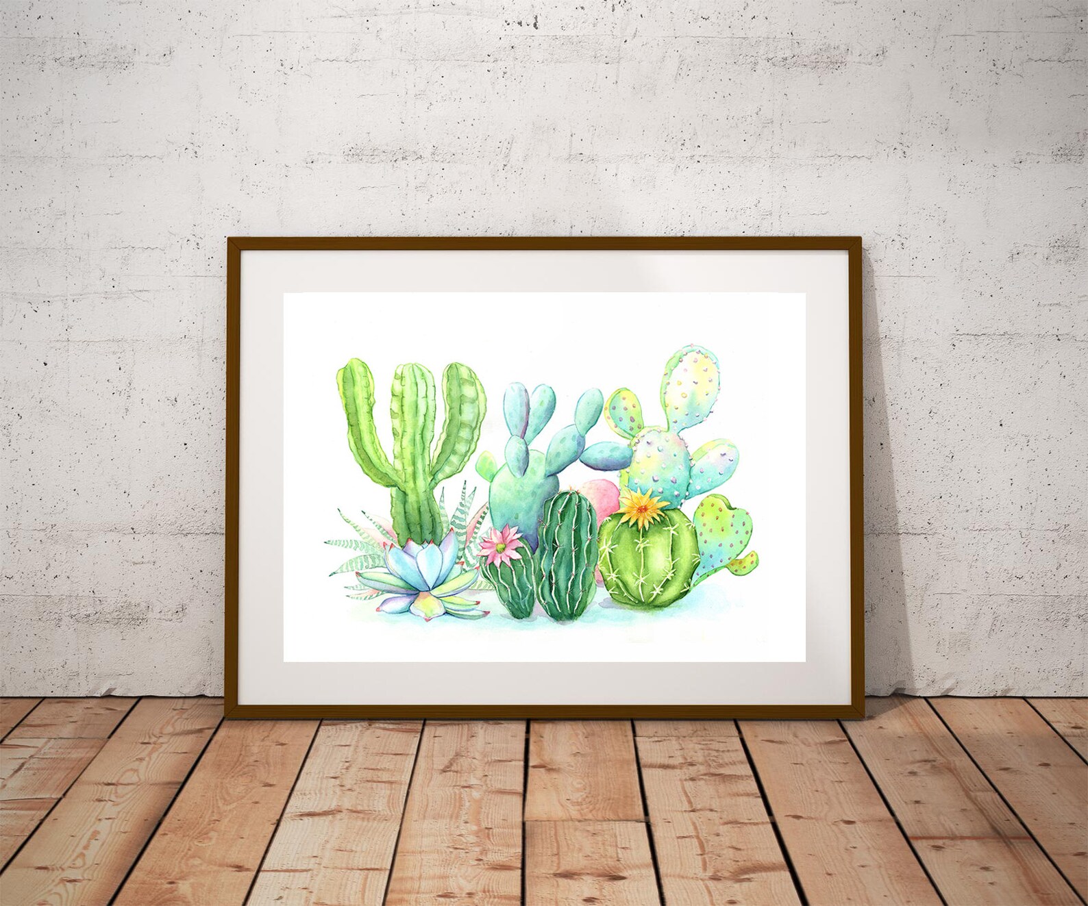 Cactus Print Cactus Wall Art Watercolor Cactus Print Art Print - Etsy