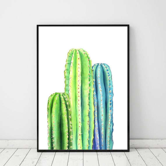 Cactus Wall Art Cactus Print Cactus Art Watercolor Cactus | Etsy