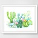 Cactus Print Cactus Wall Art Watercolor Cactus Print Art Print Green ...