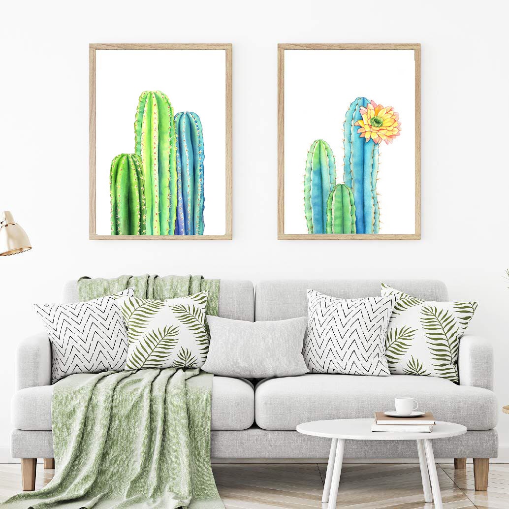 Cactus Wall Art Set of 2 Watercolor Cactus Print Set of 2 - Etsy Canada