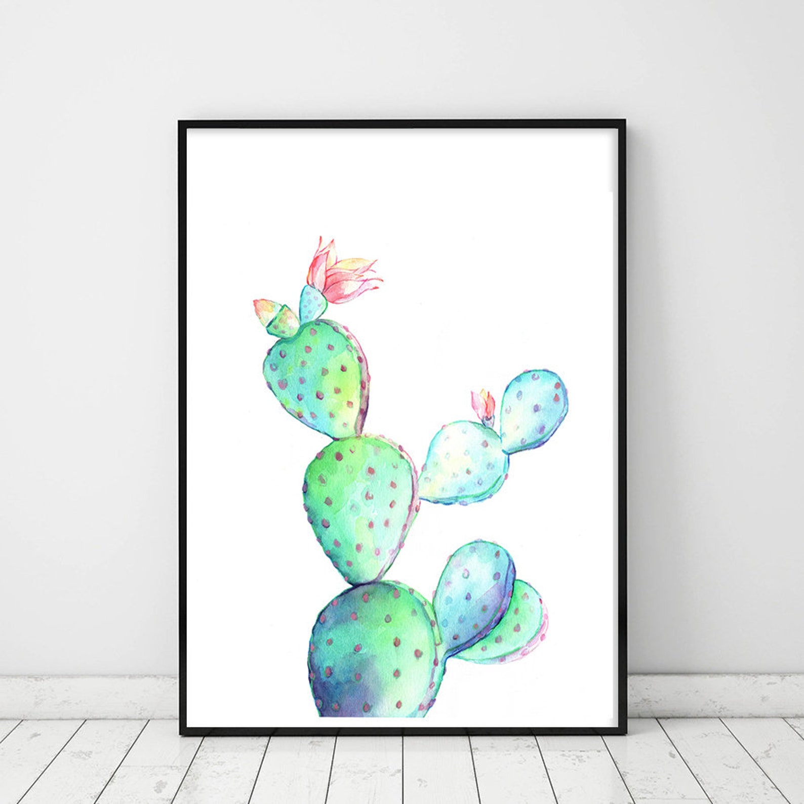 Set of 2 Cactus Print Cacti Wall Art Set of 2 Watercolor - Etsy Canada
