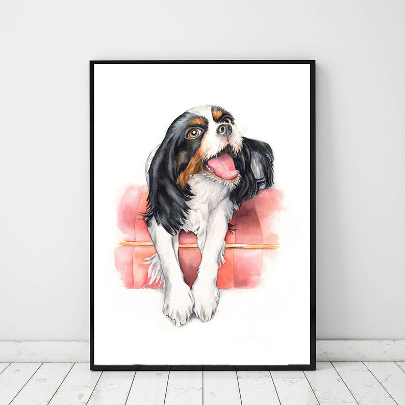 Cavalier Print Dog Watercolor Painting, Animal Art Prints, Cavalier Dog ...