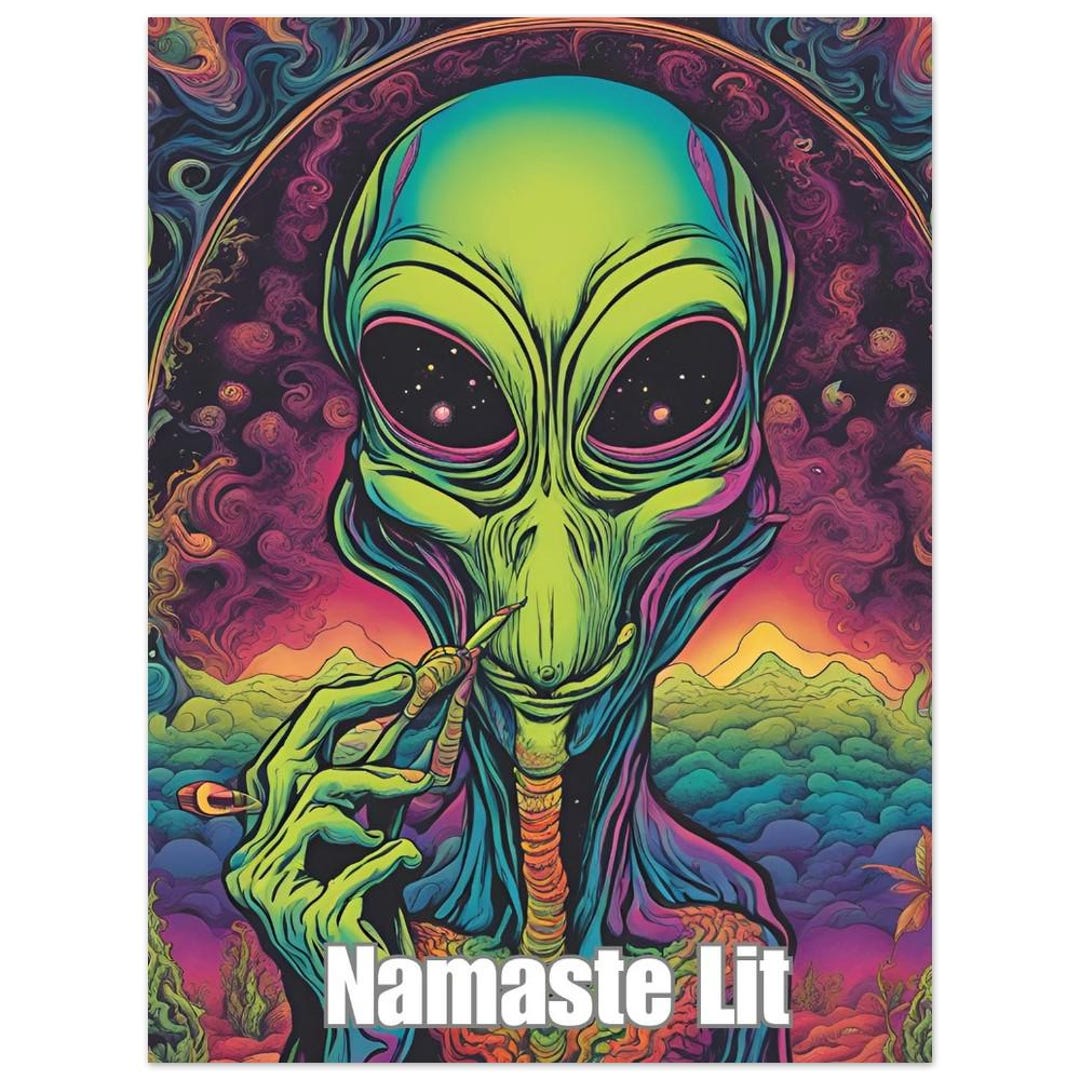 Alien Namaste Lit Premium Matte Paper Poster - Etsy