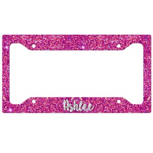 Pink Glitter Like Personalized Monogrammed License Plate Car Tag ...