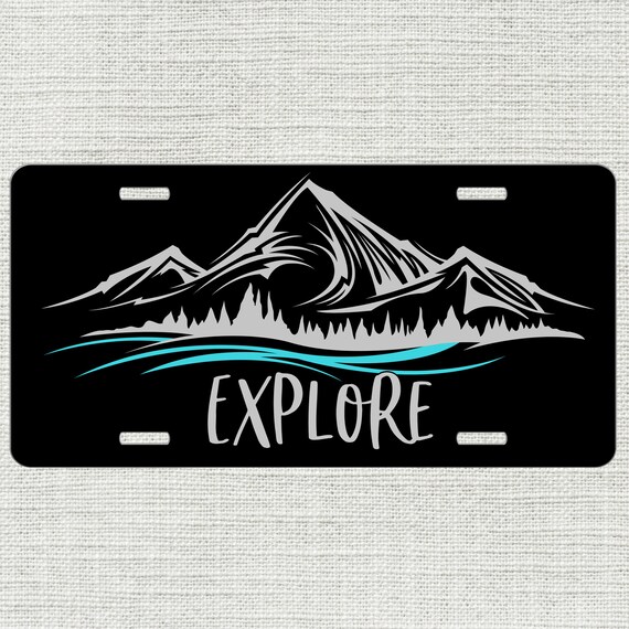 Explore Wander Wanderlust Mountains License Plate Car Tag - Etsy