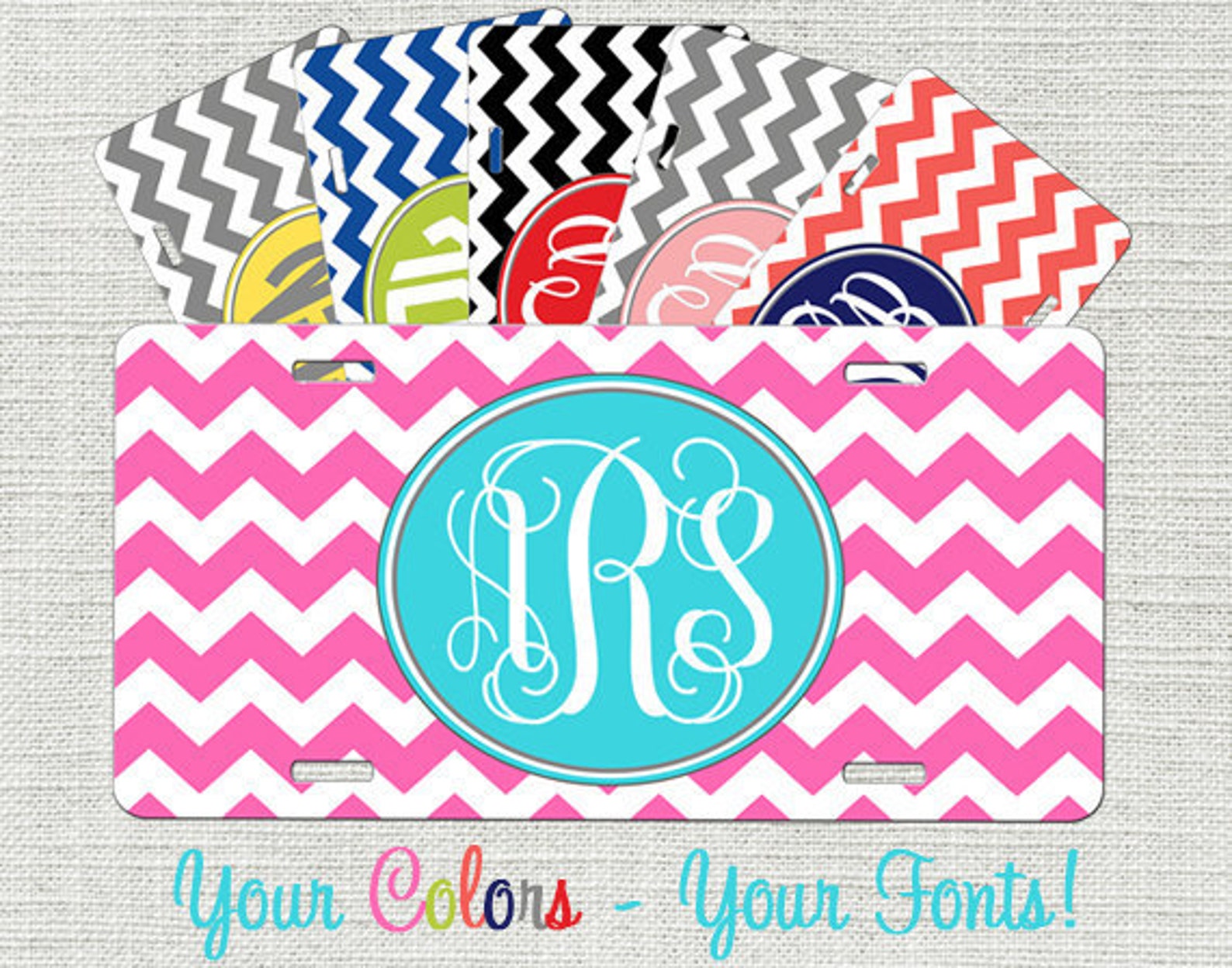 Personalized Monogrammed License Plate Car Tag Monogram | Etsy