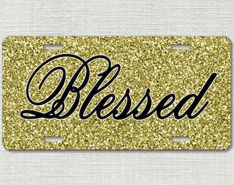 Blessed Car Tag Front License Plate Christian Religious | Etsy