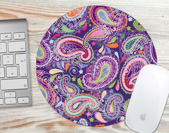 Mouse Pad Purple Paisley Mouse Mat Purple Paisley Custom | Etsy España