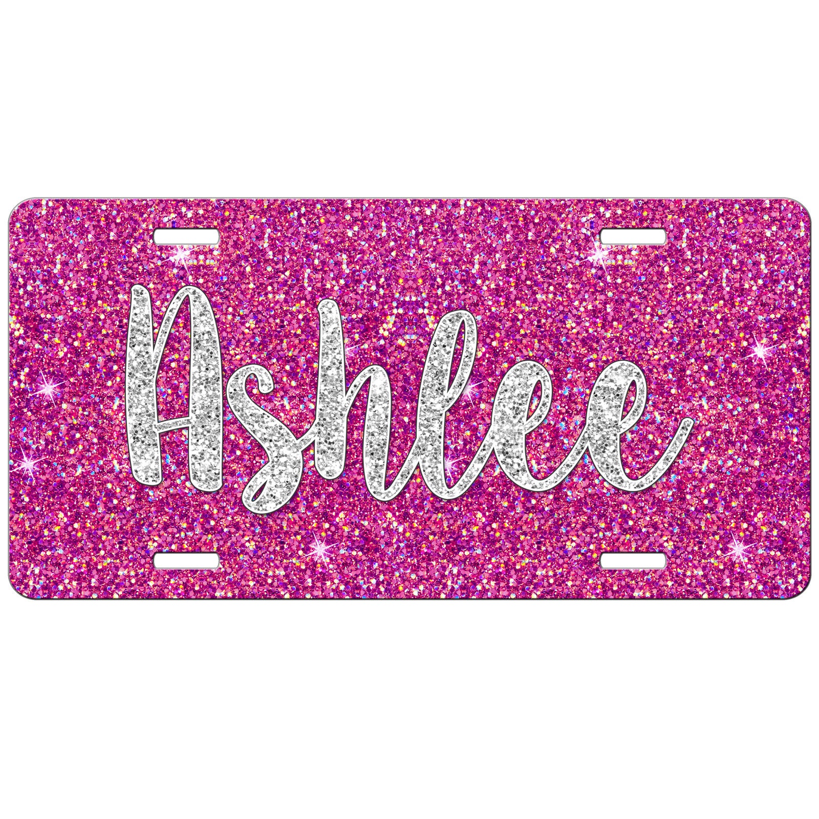 Pink Glitter Like Personalized Monogrammed License Plate Car - Etsy