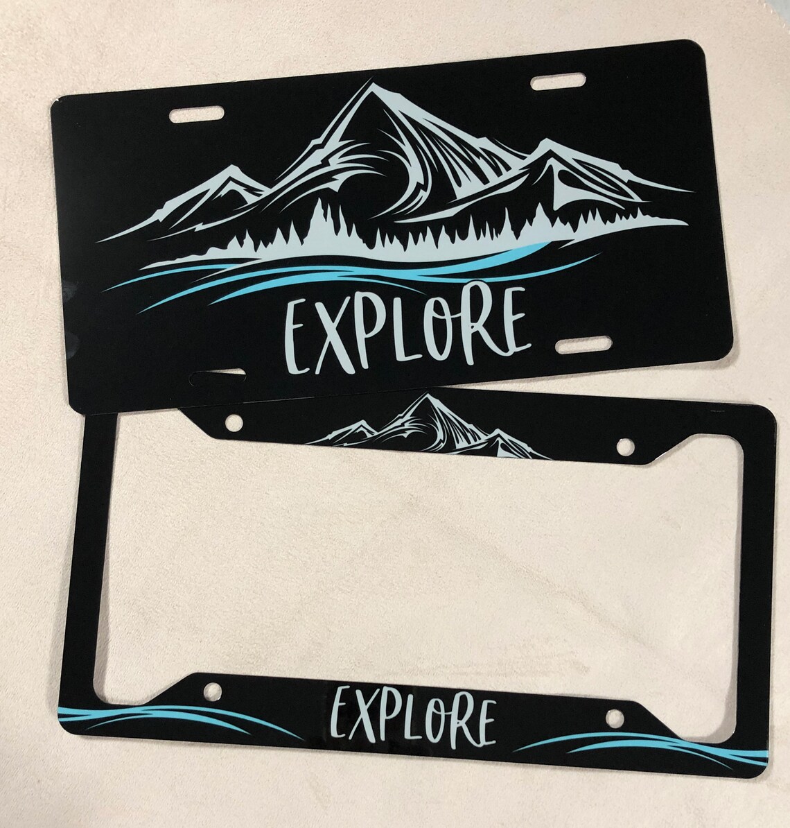 Explore Wander Wanderlust Mountains License Plate Car Tag - Etsy