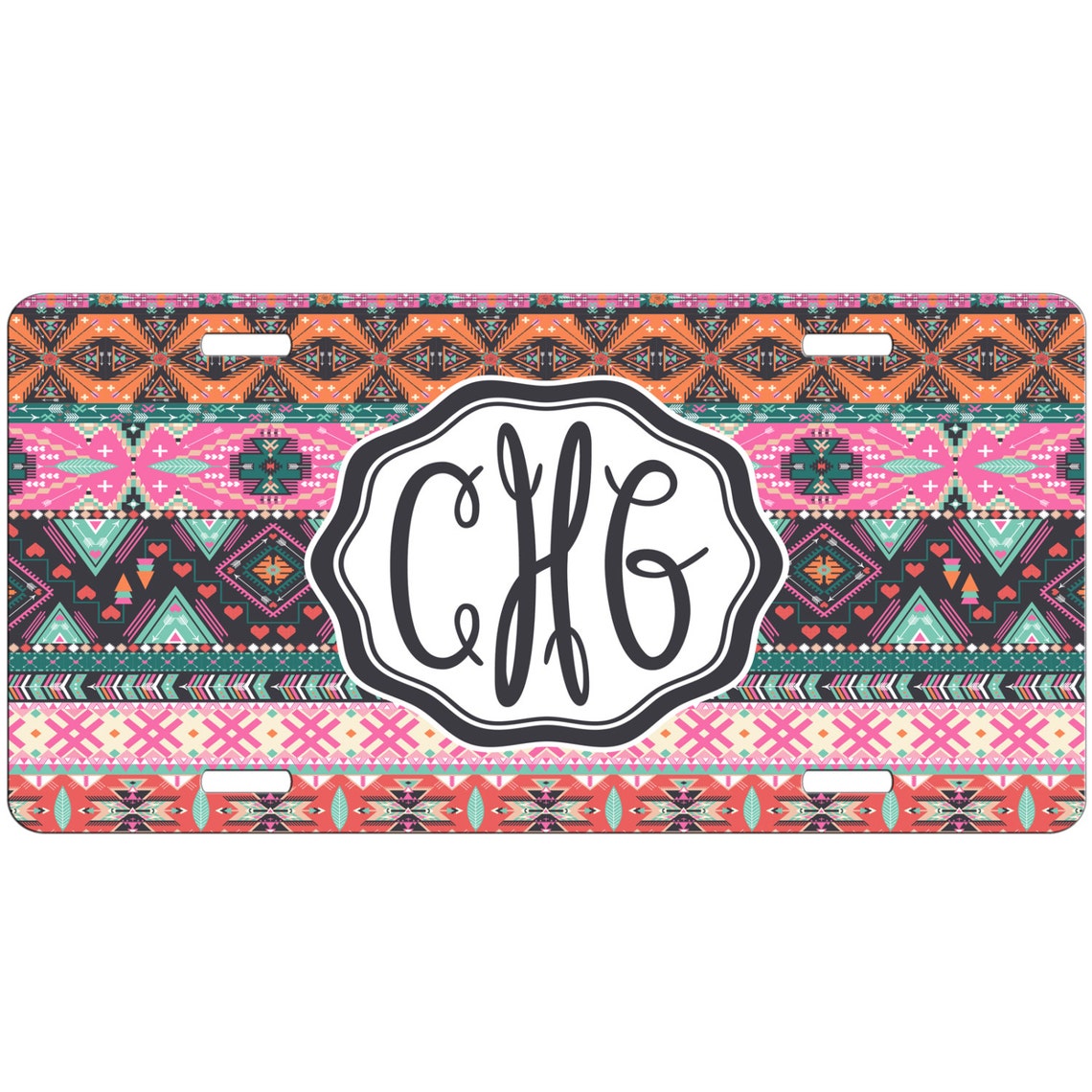 Personalized Monogrammed License Plate Car Tag Monogram | Etsy