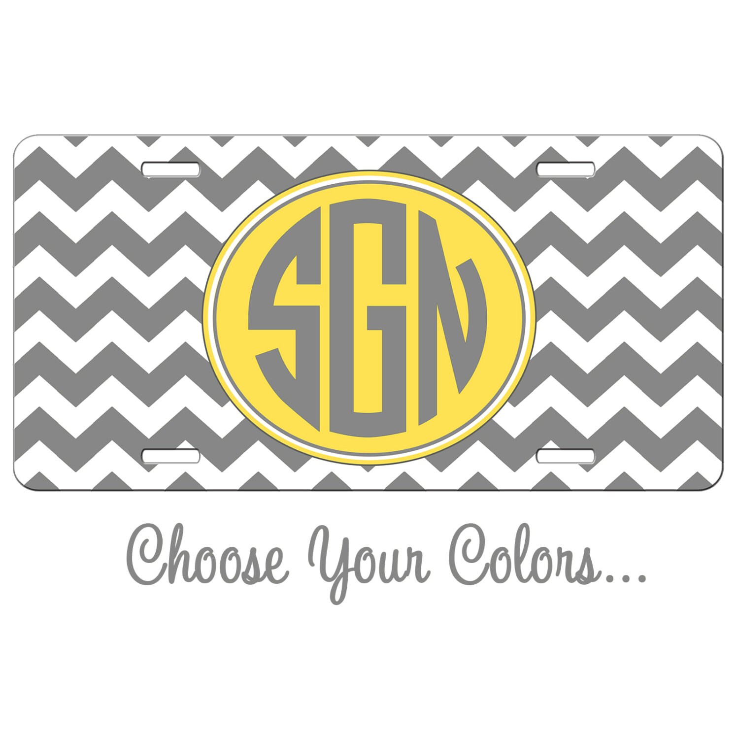 Personalized Monogrammed License Plate Car Tag Monogram - Etsy