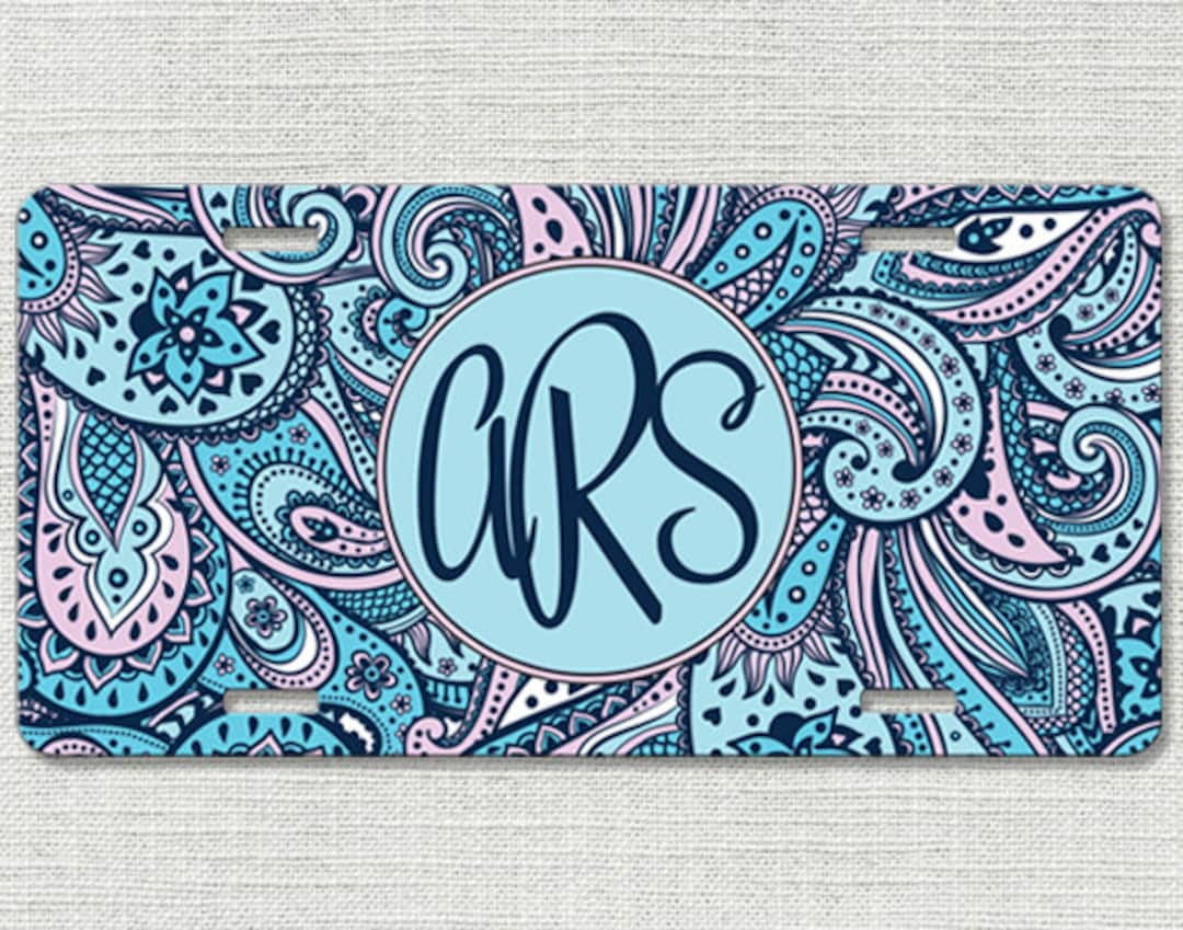 Personalized Monogrammed License Plate Car Tag, Monogram License Plate ...