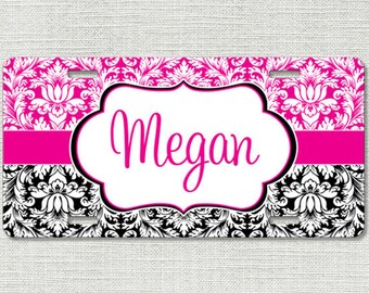 Monogrammed Car Tag Floral Roses Personalized Front License - Etsy