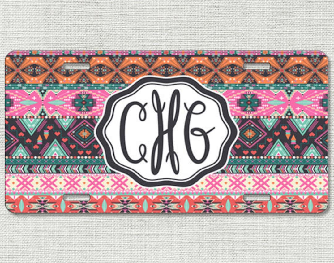 Personalized Monogrammed License Plate Car Tag, Monogram License Plate ...