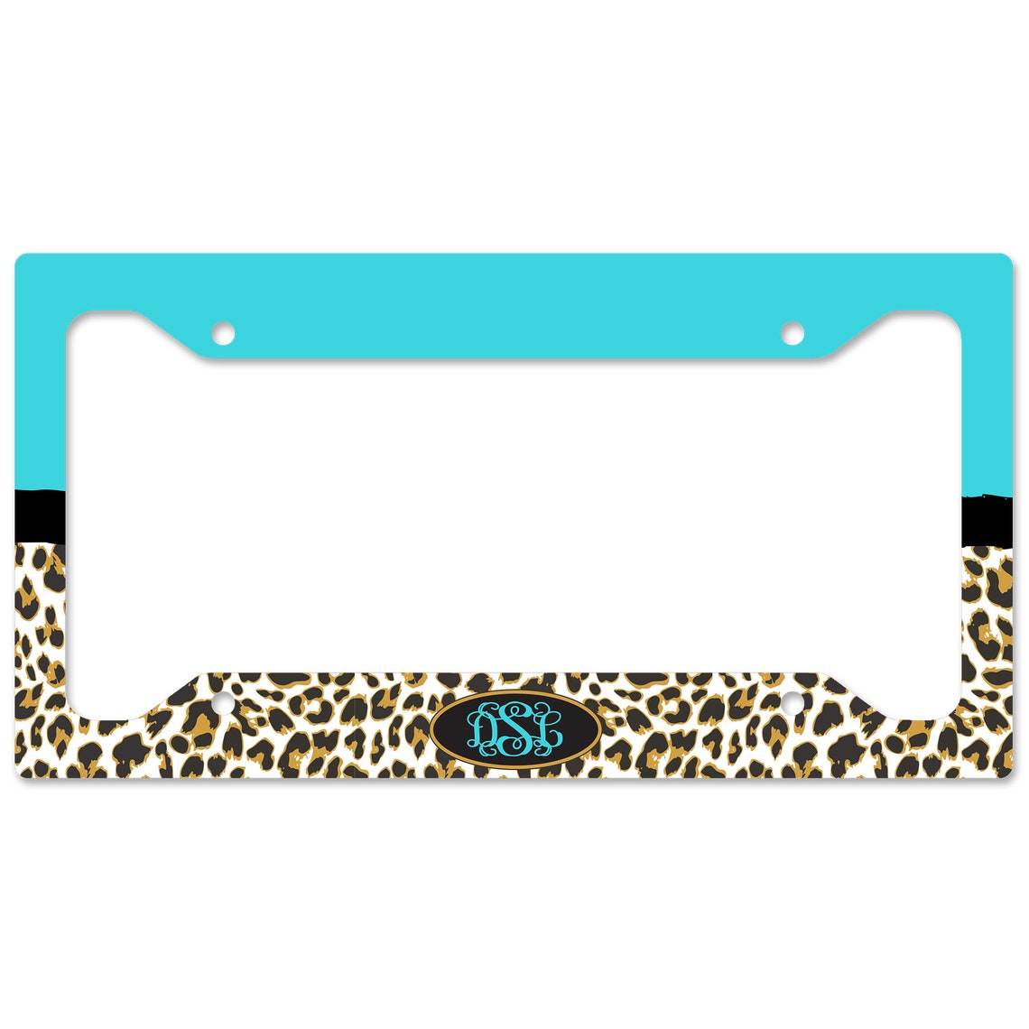Turquoise With Leopard Cheetah Animal Print License Plate | Etsy