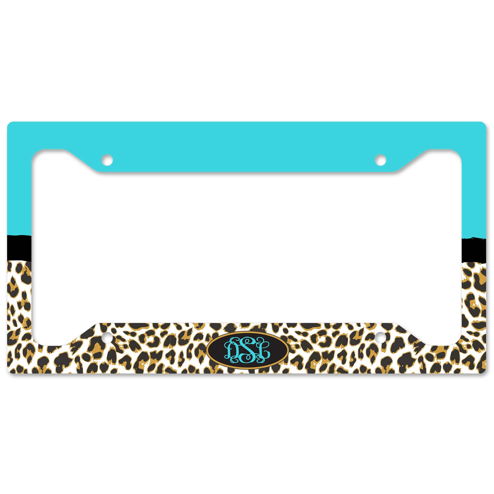 Turquoise With Leopard Cheetah Animal Print License Plate | Etsy