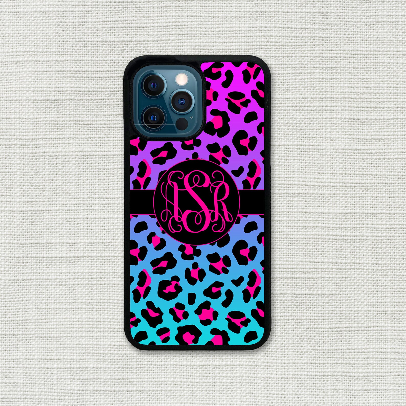 Colorful Leopard Cheetah Print iPhone 12 Case Monogram | Etsy