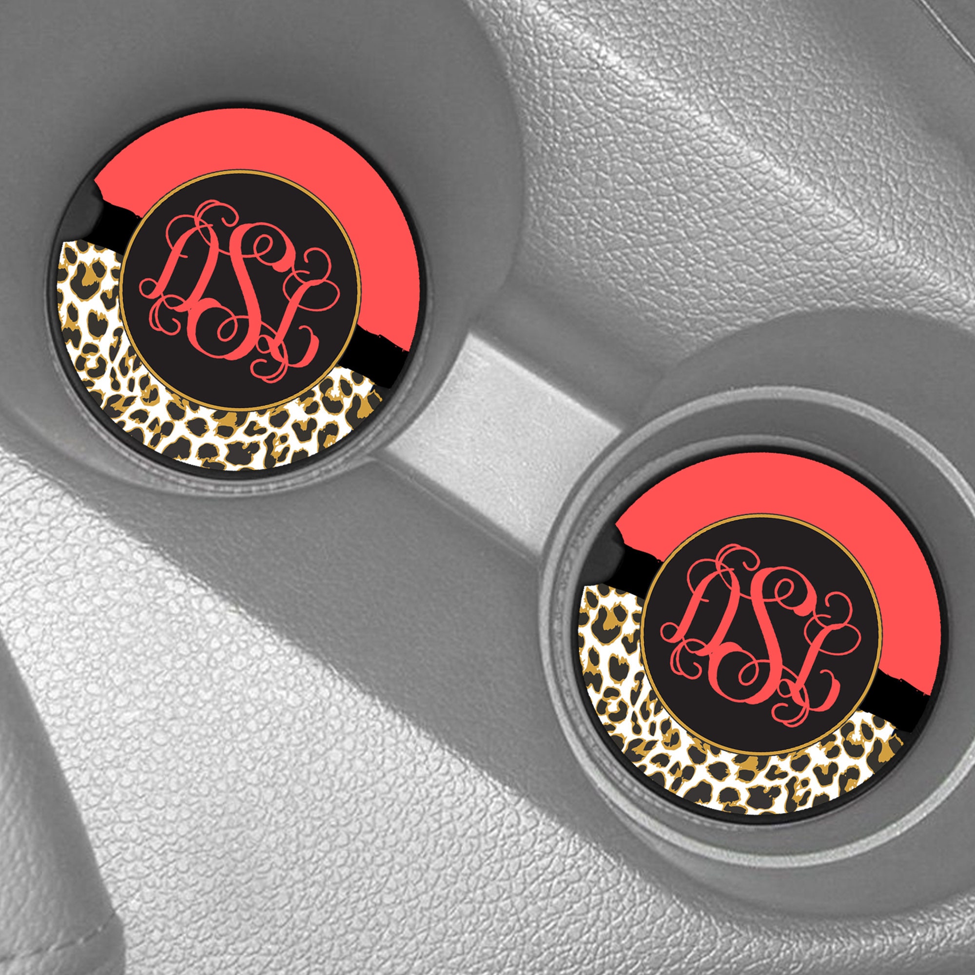 Personalized Car Coasters Monogrammed Car Coasters Orange | Etsy