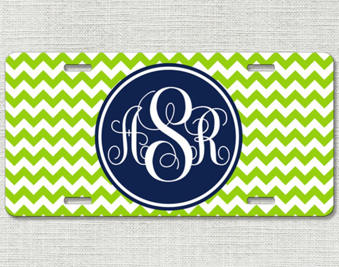 Personalized Monogrammed License Plate Car Tag, Monogram License Plate ...