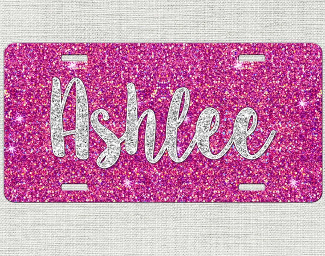 Pink Glitter Like Personalized Monogrammed License Plate Car Tag ...