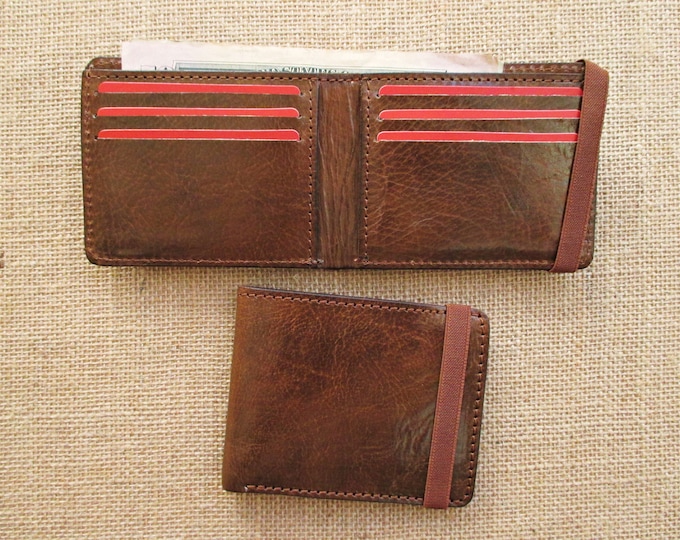 Leather Bifold Wallet Handmade Minimalist Wallet Thin - Etsy