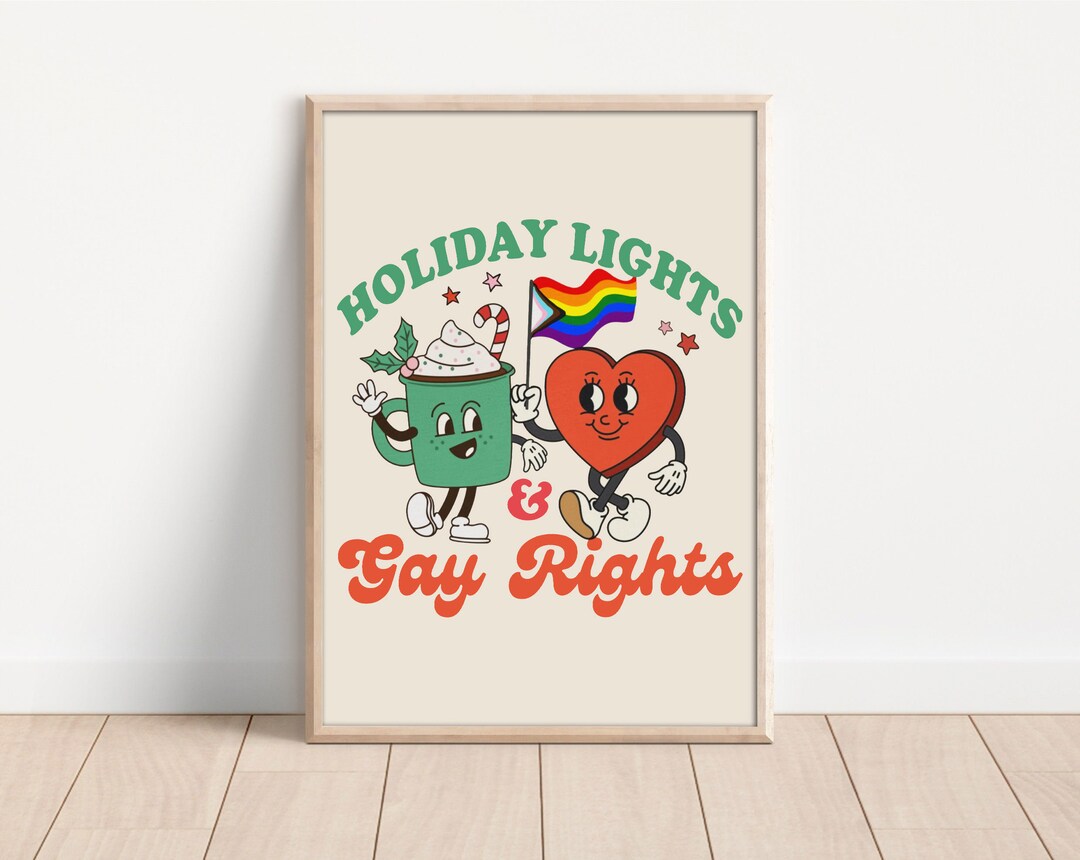 Holiday Lights and Gay Rights Poster Positive Lgbt Retro - Etsy