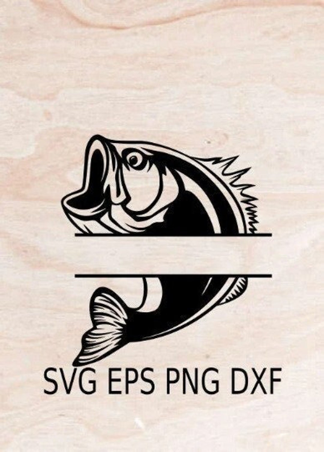 Fishing SVG, EPS, PNG, Dxf, Fish Svg, Split Fish Svg, Bass Jumping Fish ...