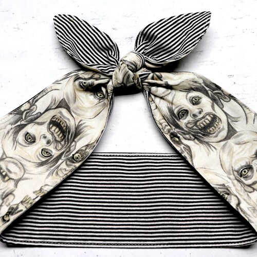 Zombie Goth Head Scarf Headband Psychobilly Rockabilly Horror - Etsy