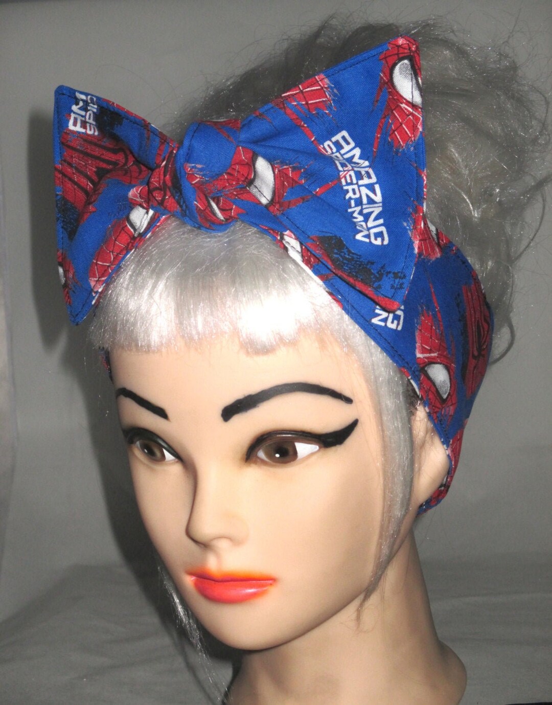 Superhero Big Bow Headband Made From SPIDER-MAN Fabric COMICS Head Wrap ...