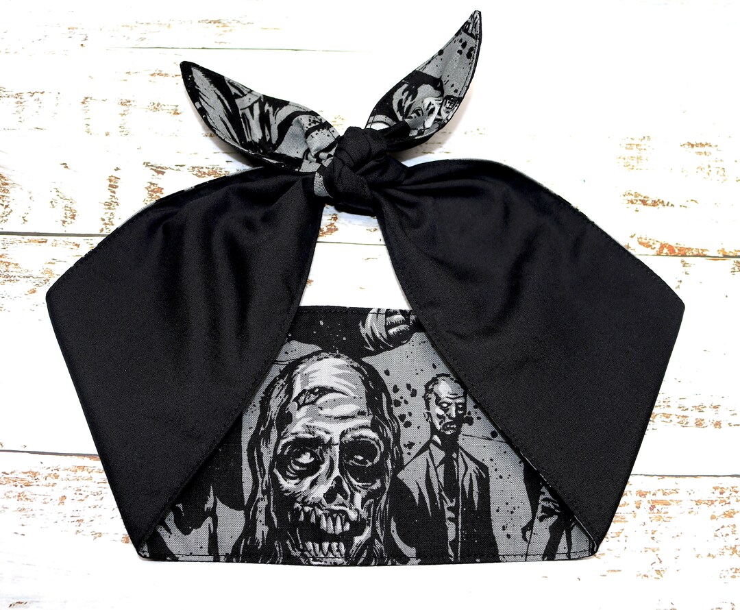 Zombie Goth Head Scarf Headband Psychobilly Rockabilly Horror Monsters ...