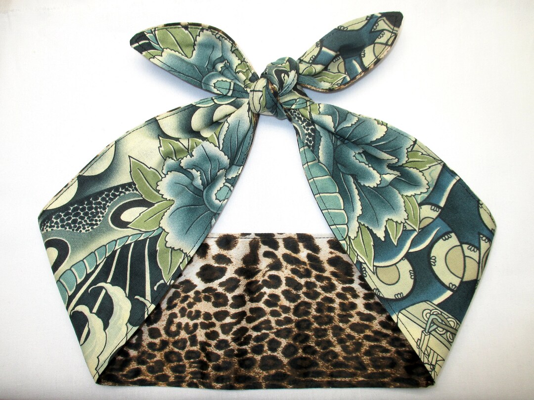 Head Scarf TATTOO Animal Print Leopard Rockabilly Pinup Head - Etsy