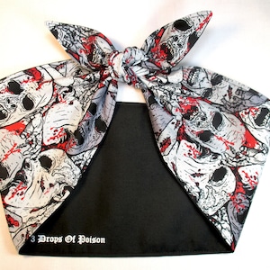 Blood Splatter Stains Zombies Goth Head Scarf Headband Psychobilly ...