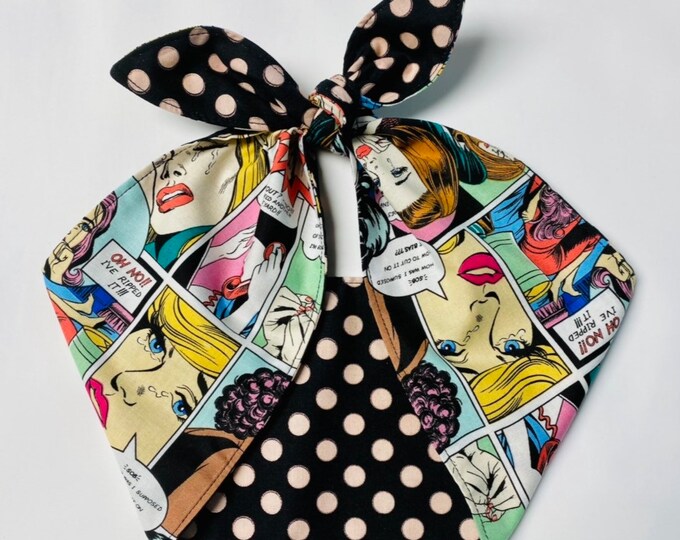 Headband COMICS Vintage Retro Rockabilly Head Wrap Scarf Bandana Bow ...
