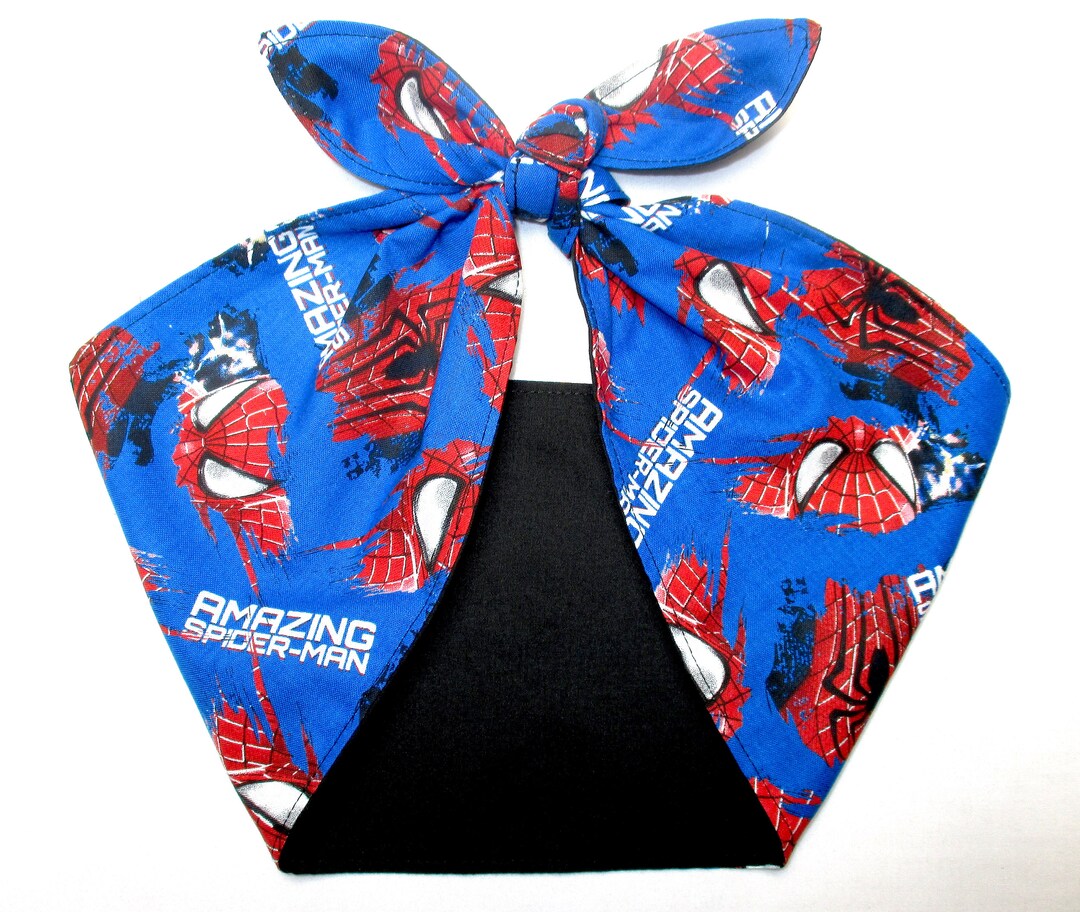 Spider-man Super Hero Blue Head Scarf Tie COMICS Hair Wrap Bandana - Etsy