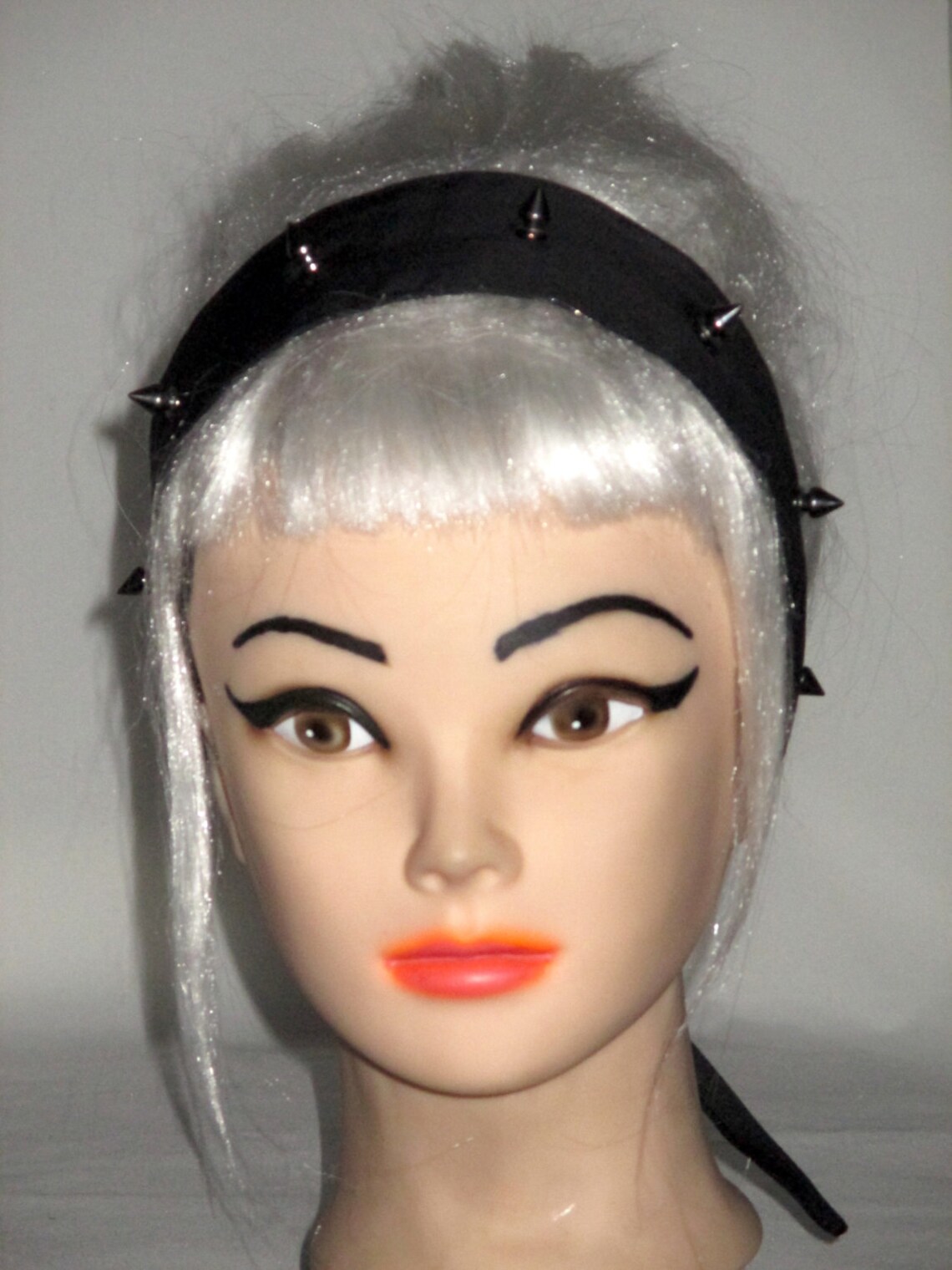 Headband Black With Metal Spikes Head Scarf Wrap Tie Studded - Etsy