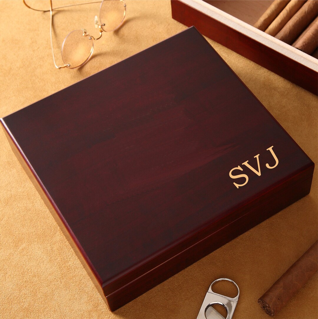 Custom Wood Engraved Box Doubles as Humidor Optional Knife - Etsy