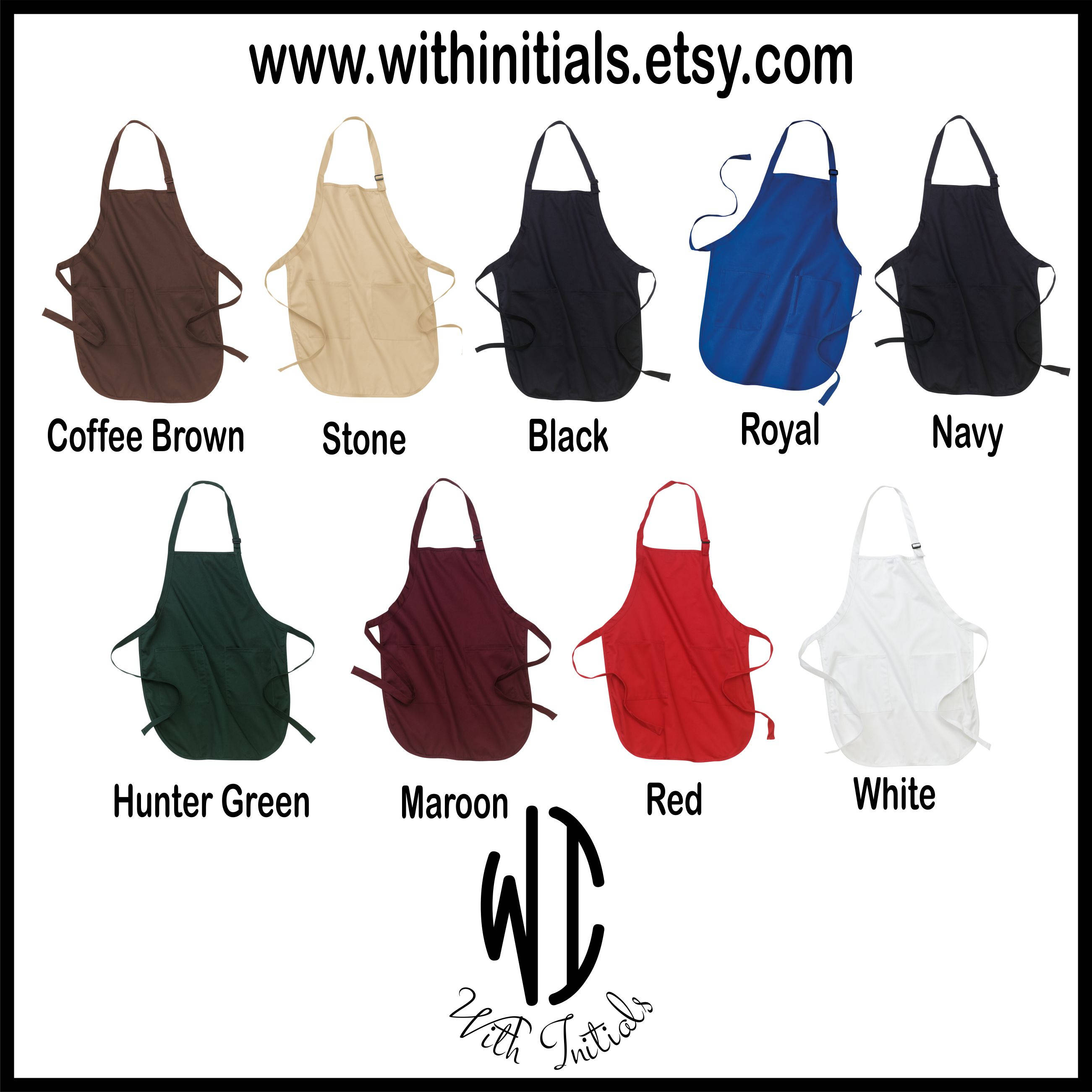 Personalized Monogrammed Apron Full Length Apron Pockets - Etsy