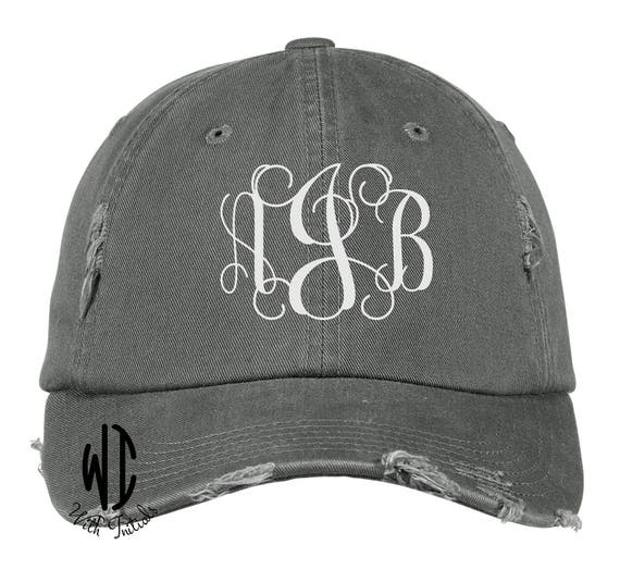 Personalized Distressed Hat Monogrammed Ball Cap | Etsy
