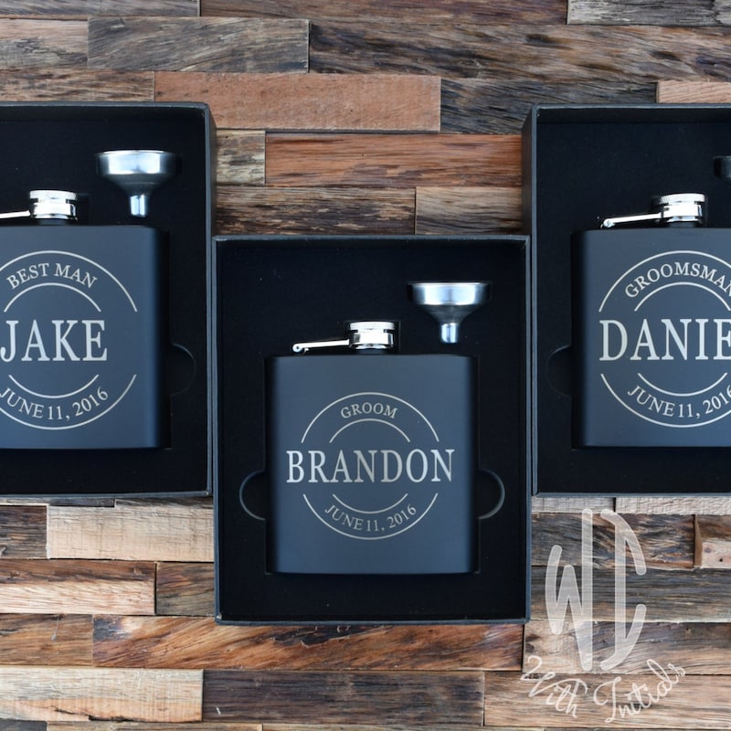 Monogram Flask - Etsy